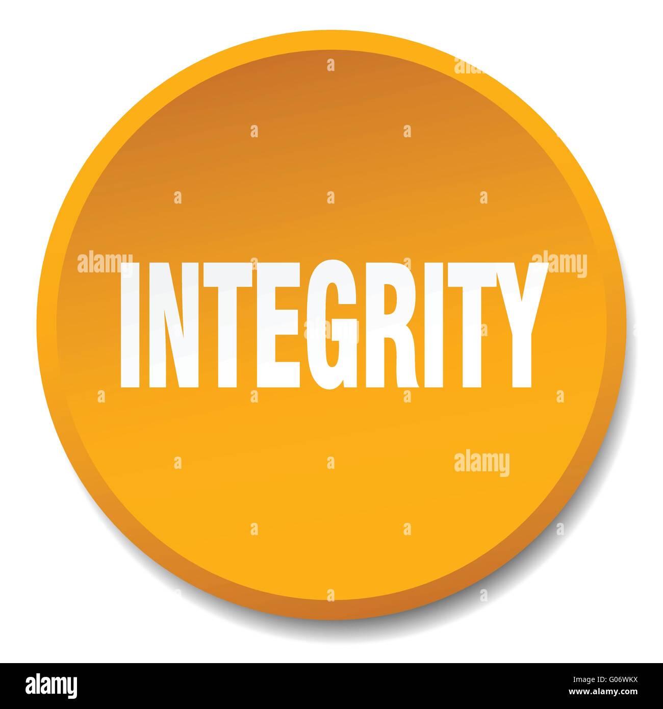 integrity orange round flat isolated push button Stock Vector Image ...
