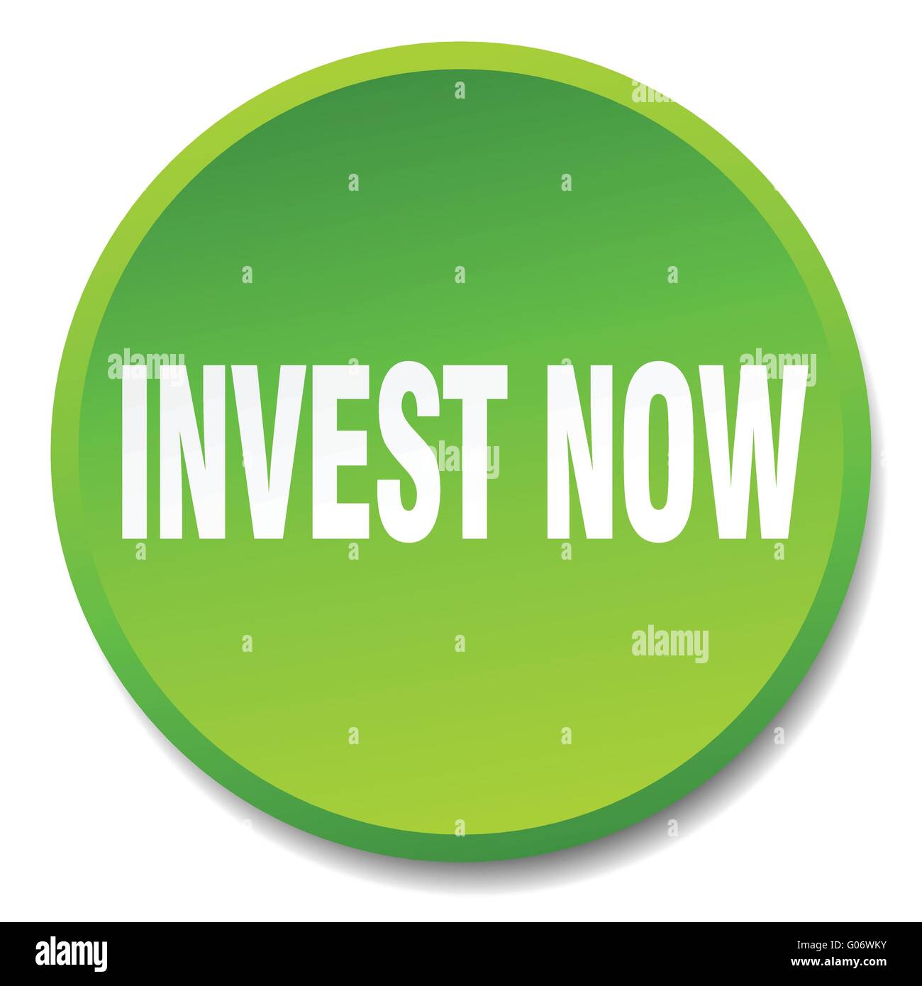 invest now green round flat isolated push button Stock Vector Image ...