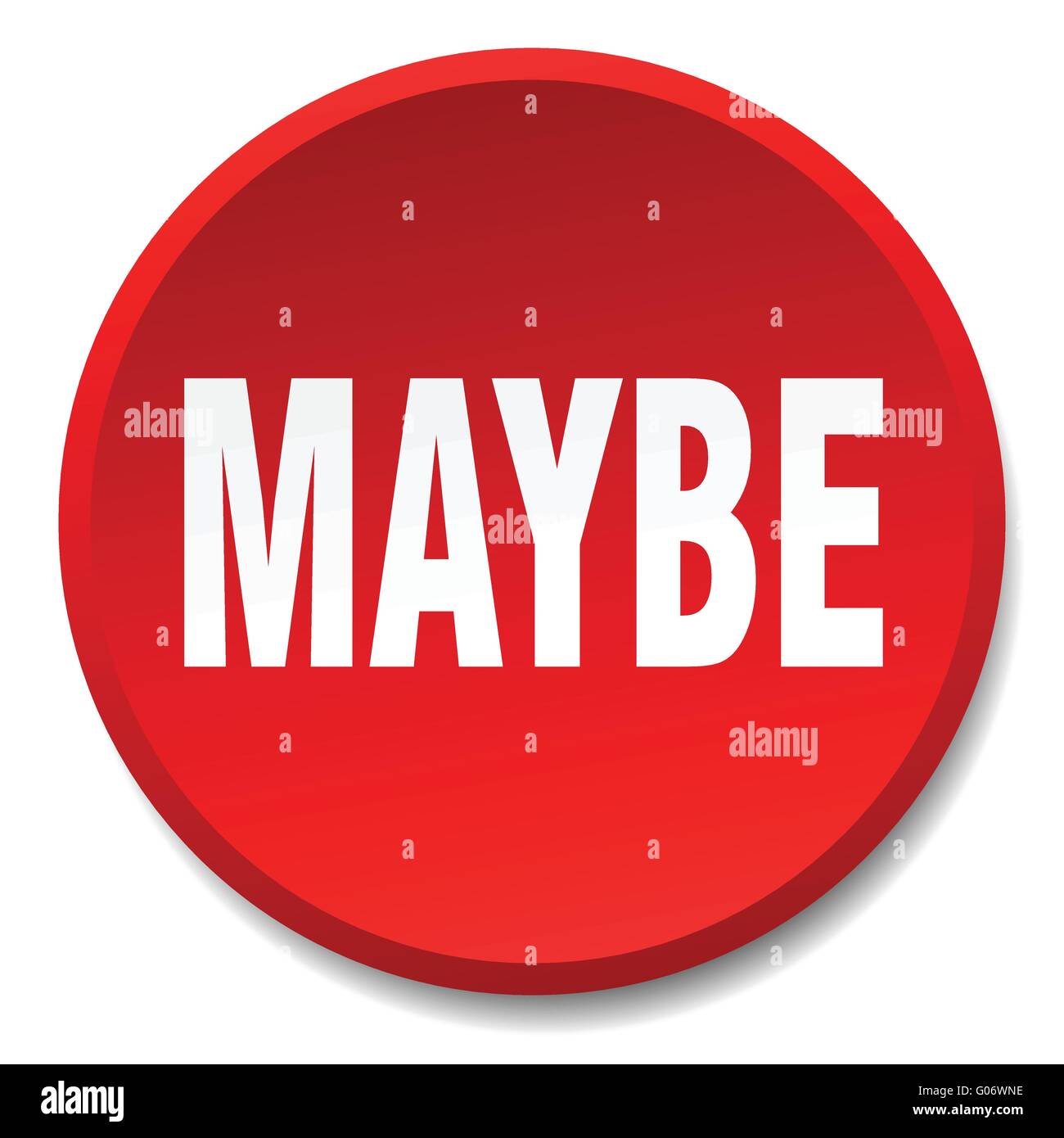 maybe red round flat isolated push button Stock Vector Image & Art - Alamy