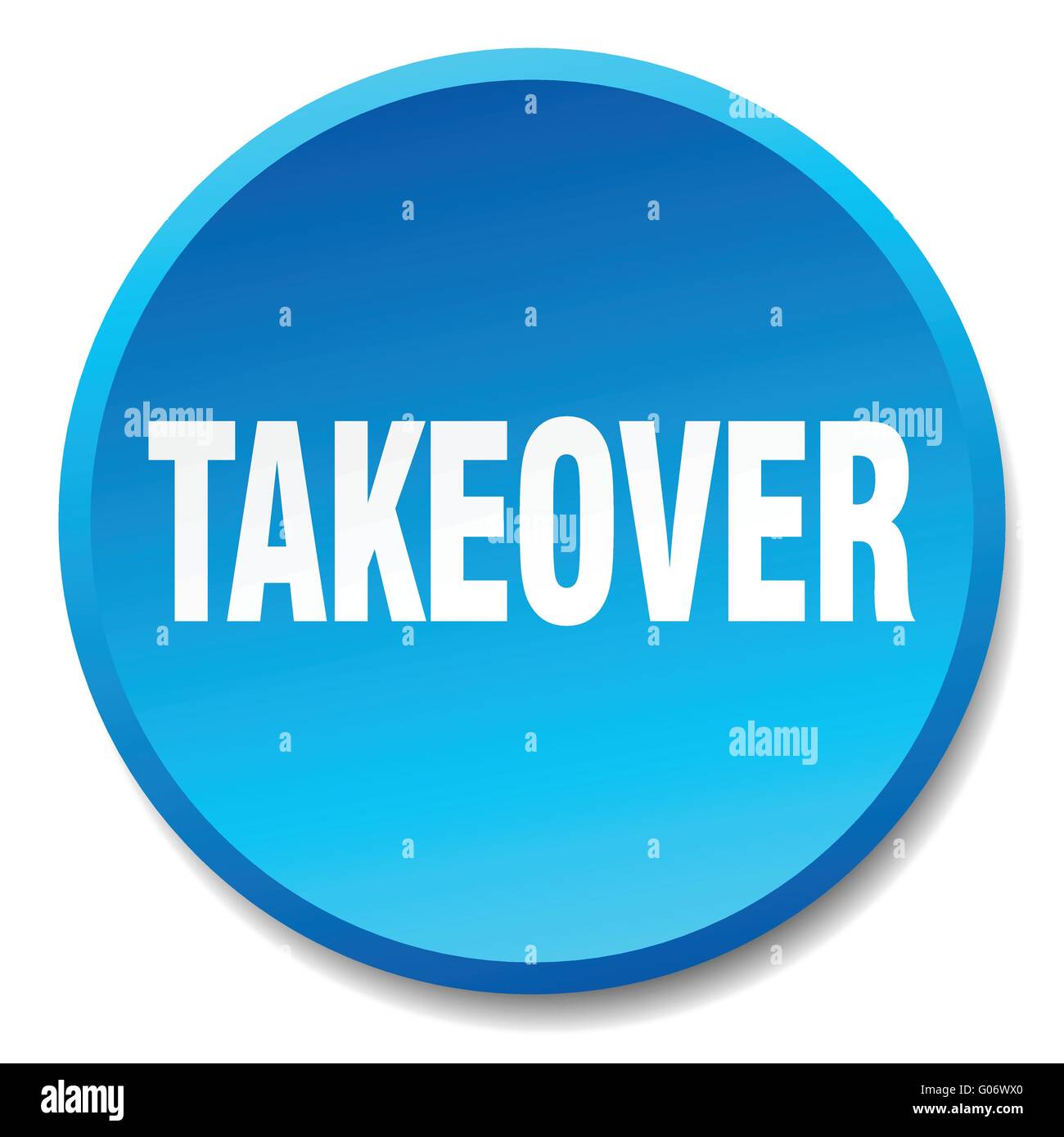 takeover blue round flat isolated push button Stock Vector Image & Art ...
