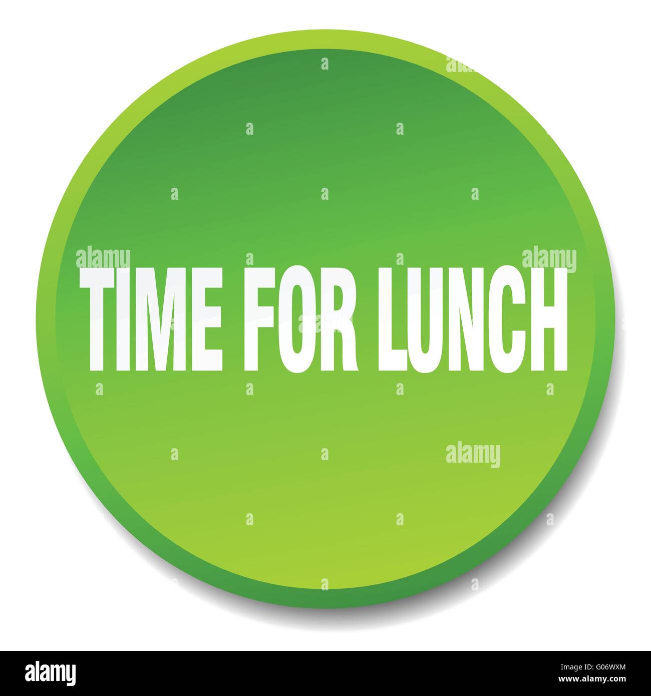time for lunch green round flat isolated push button Stock Vector Image ...