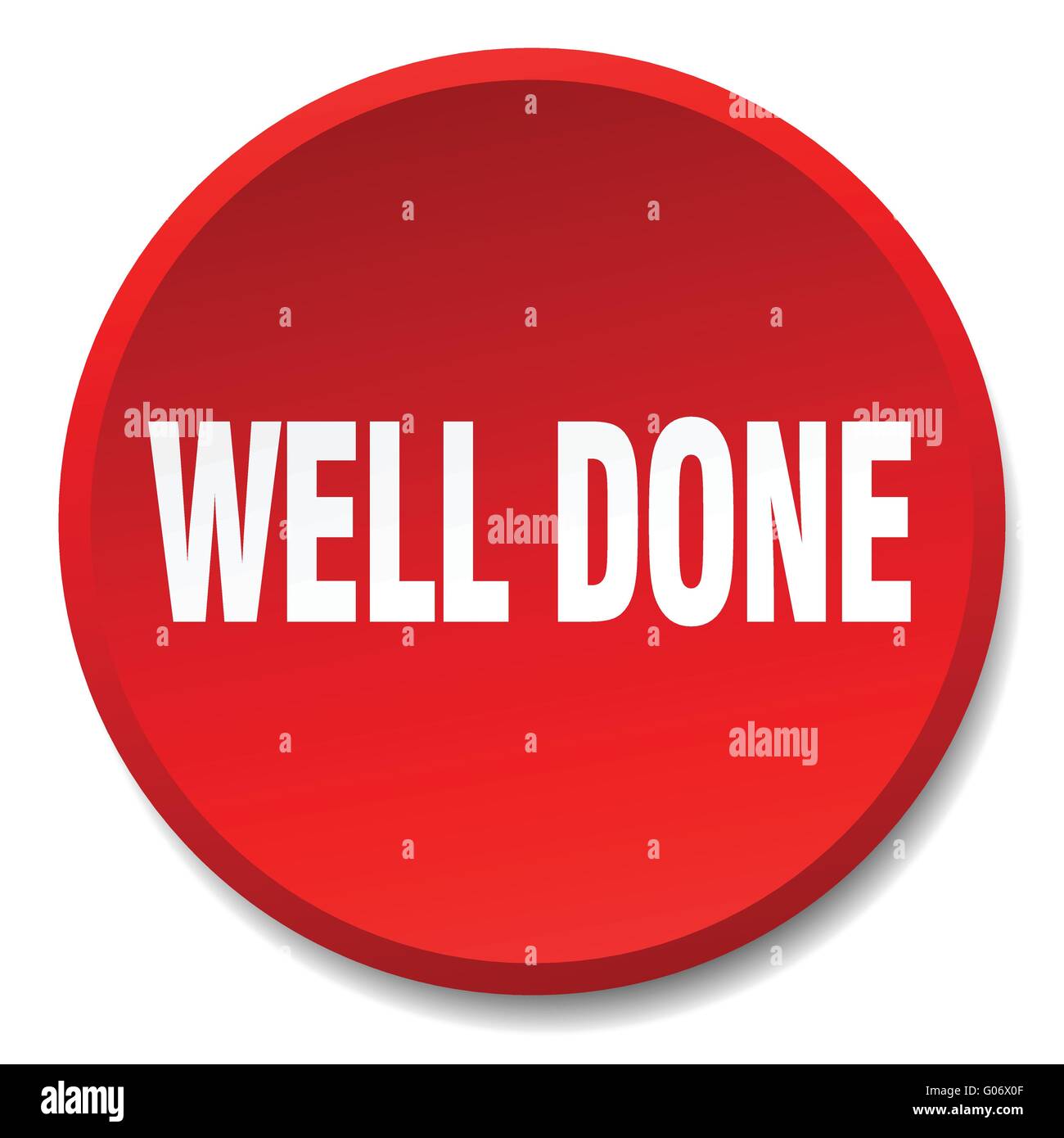 well done red round flat isolated push button Stock Vector Image & Art ...