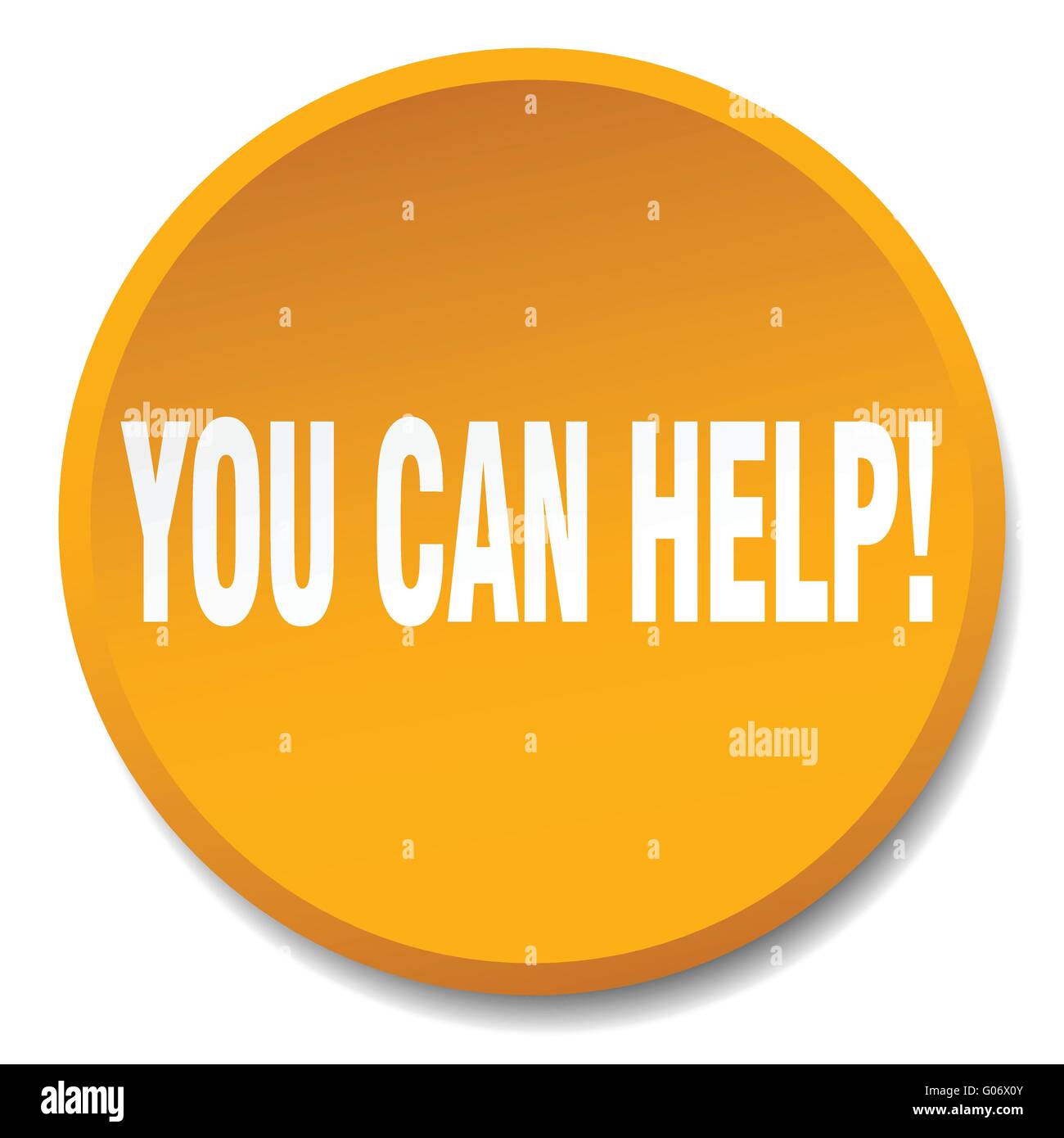 you can help orange round flat isolated push button Stock Vector Image ...