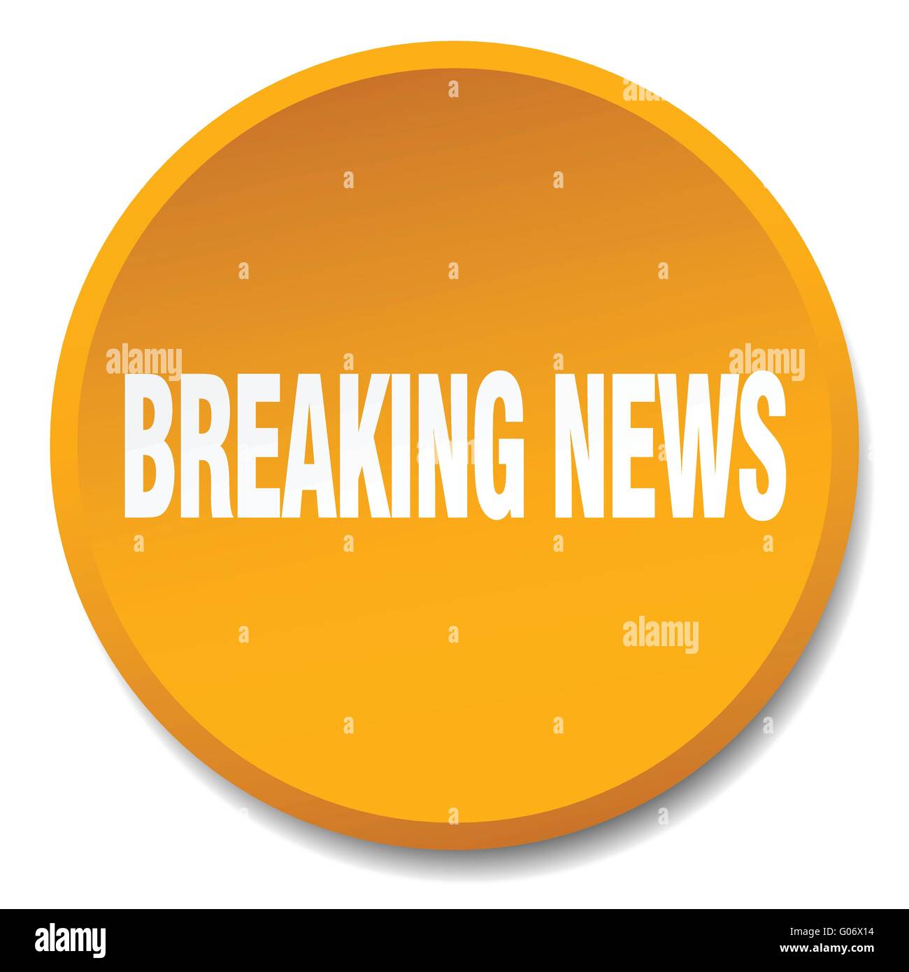 breaking news orange round flat isolated push button Stock Vector Image ...