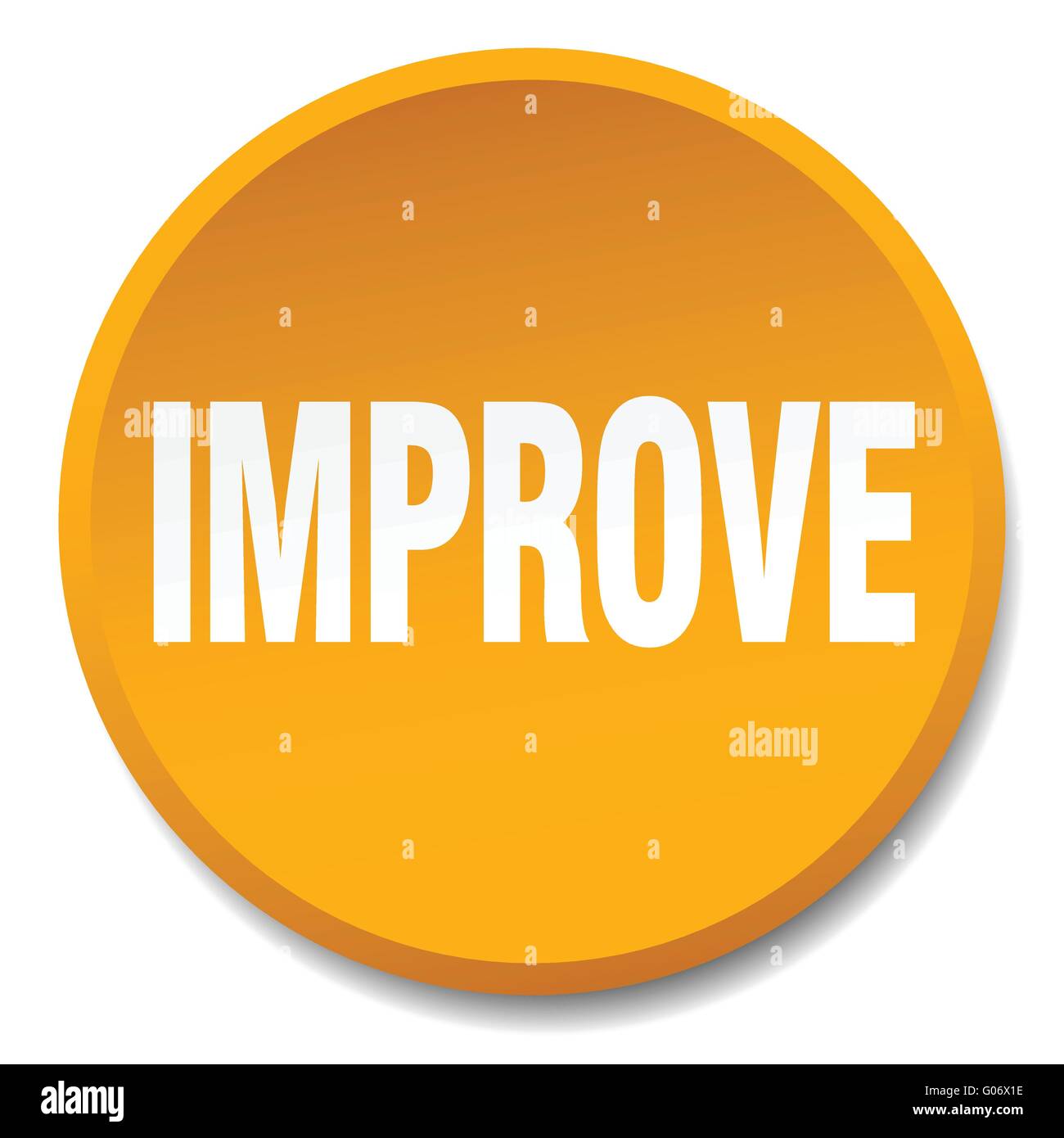 improve orange round flat isolated push button Stock Vector Image & Art ...