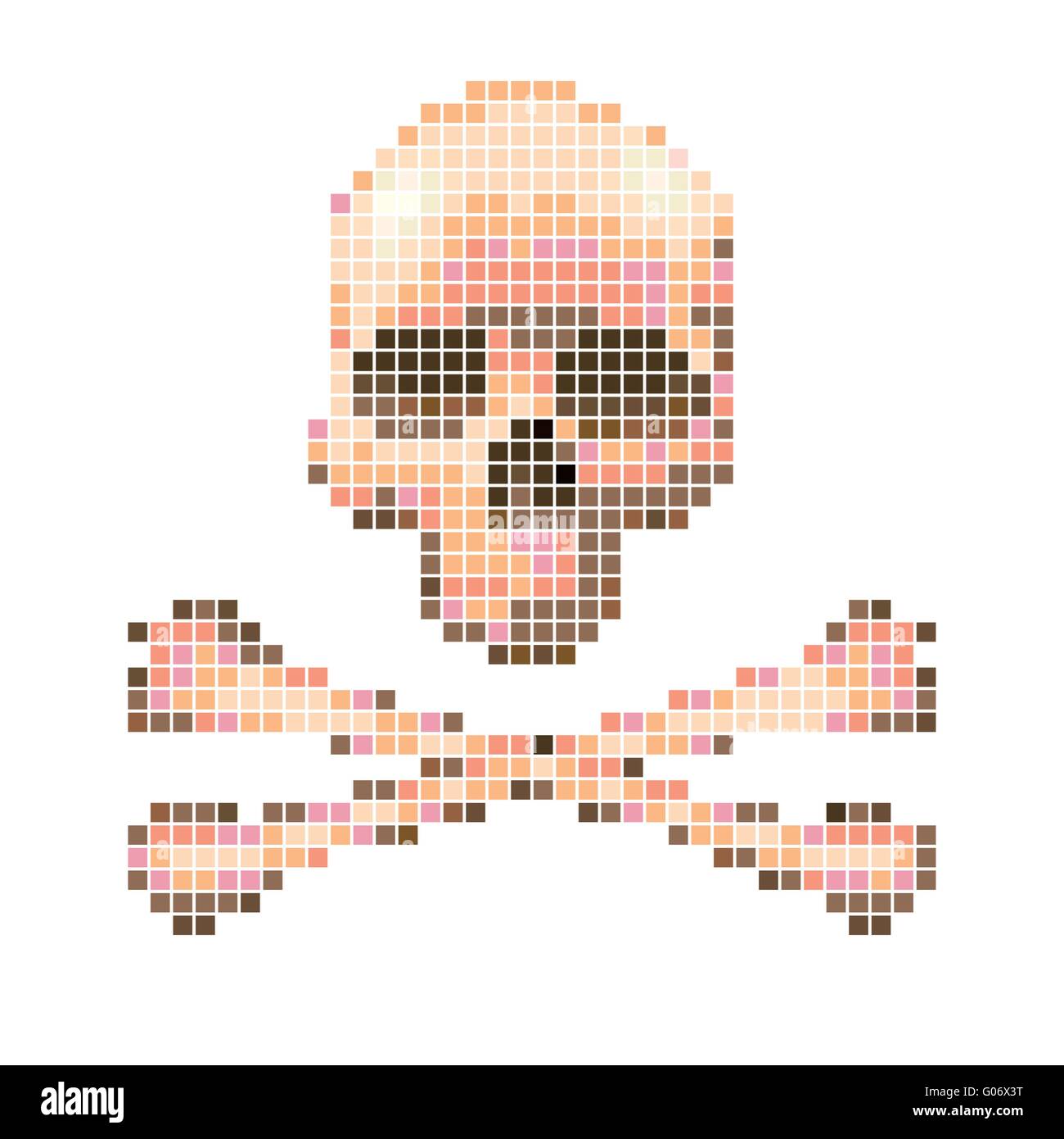 Skull and crossbones collected from pixels Stock Vector Image & Art - Alamy