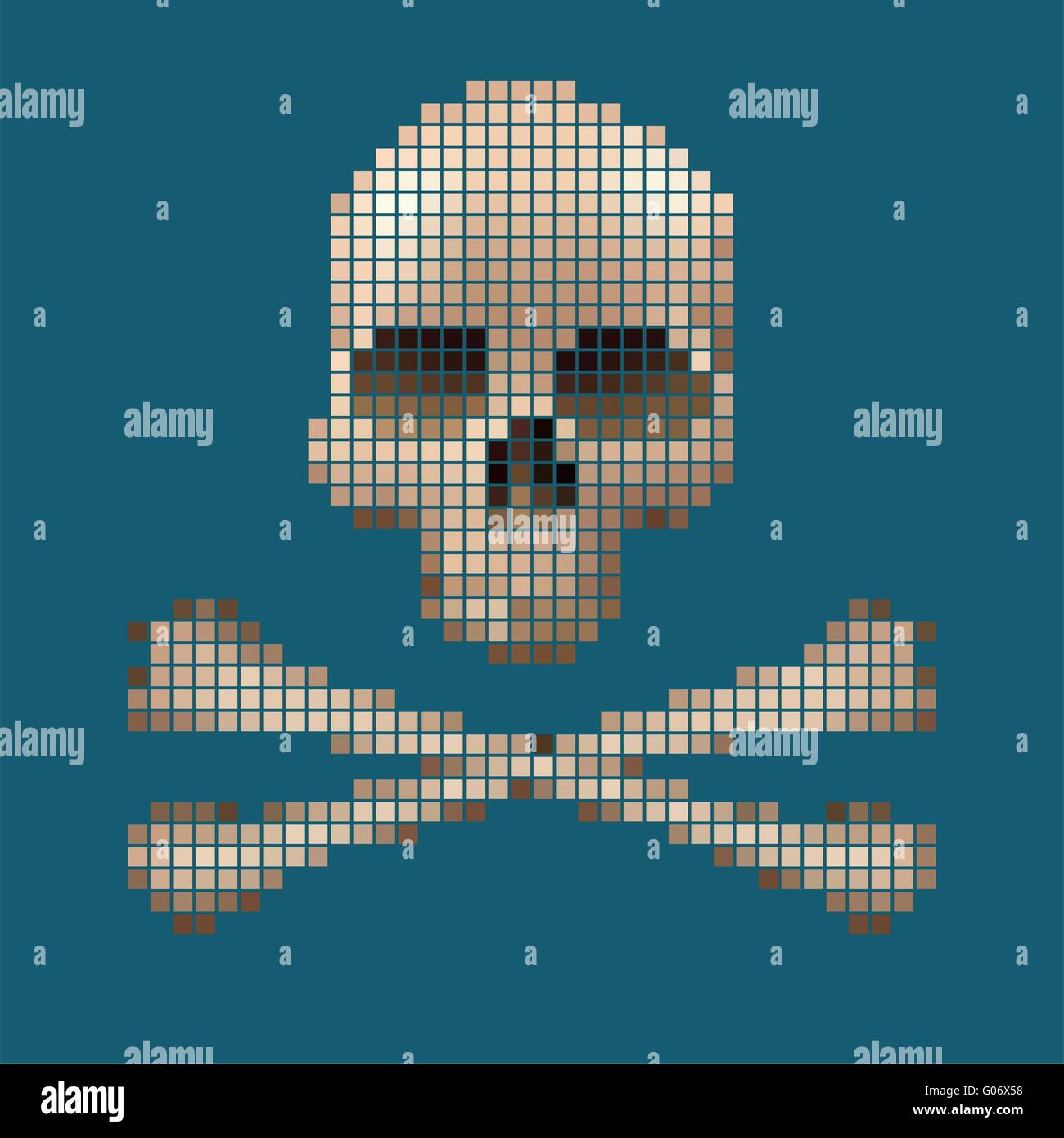 Skull and crossbones collected from pixels Stock Vector Image & Art - Alamy