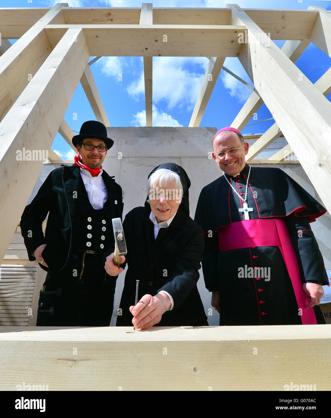 The Mother Superior of the Ursuline Abbey, Sister Angela, hammers the ...