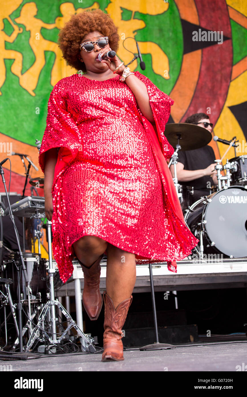 New Orleans, Louisiana, USA. 28th Apr, 2016. Singer KAM FRANKLIN of The ...