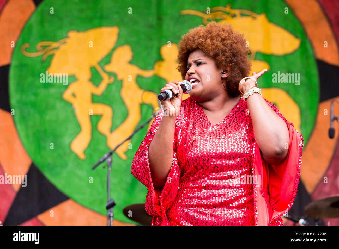 New Orleans, Louisiana, USA. 28th Apr, 2016. Singer KAM FRANKLIN of The ...