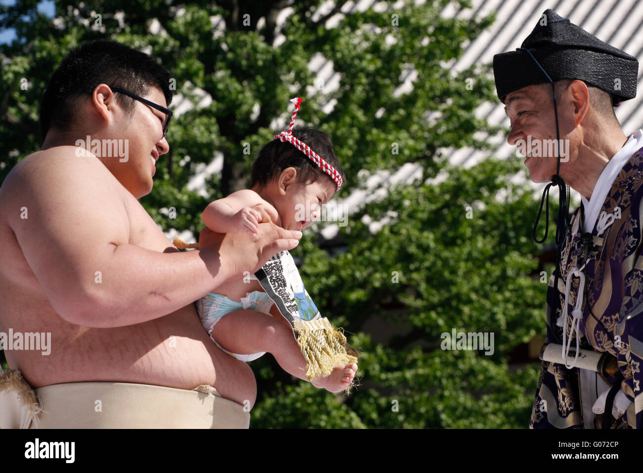 Tokyo, Japan. 29th April, 2016. Baby Crying Sumo, Naki-Zumo event was ...