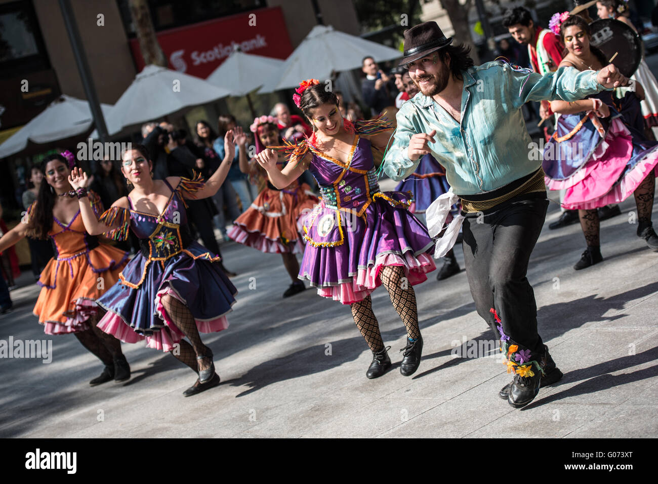 Santiago, Chile. 29th Apr, 2016. Dancers take part in a celebration on ...