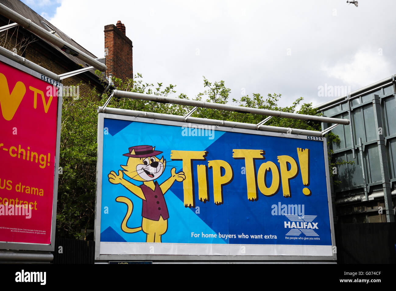 North London, 29 April 2016 - Halifax advert outside Manor House ...