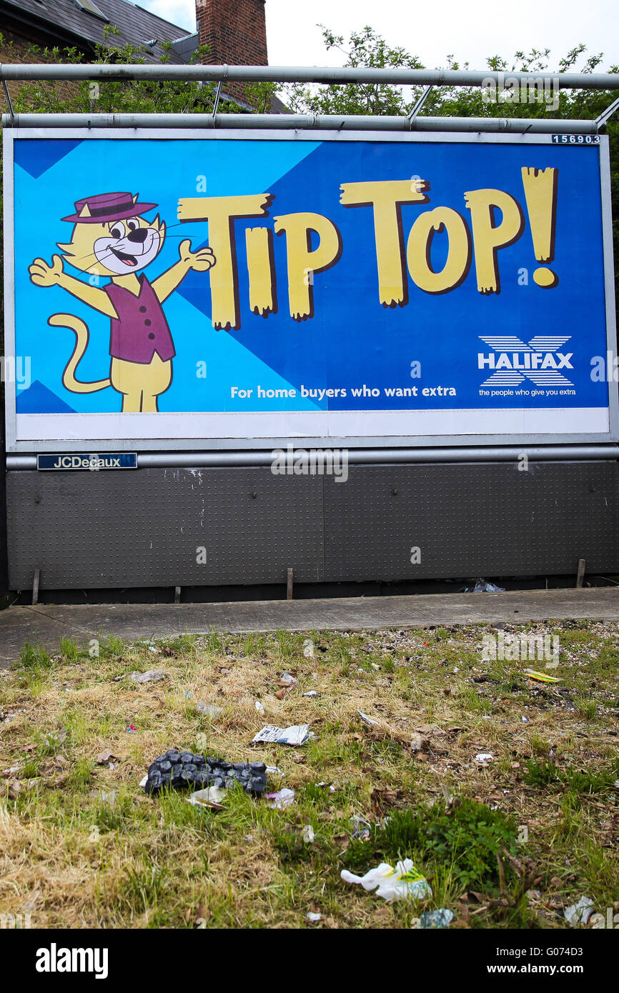 North London, 29 April 2016 - Halifax advert outside Manor House ...