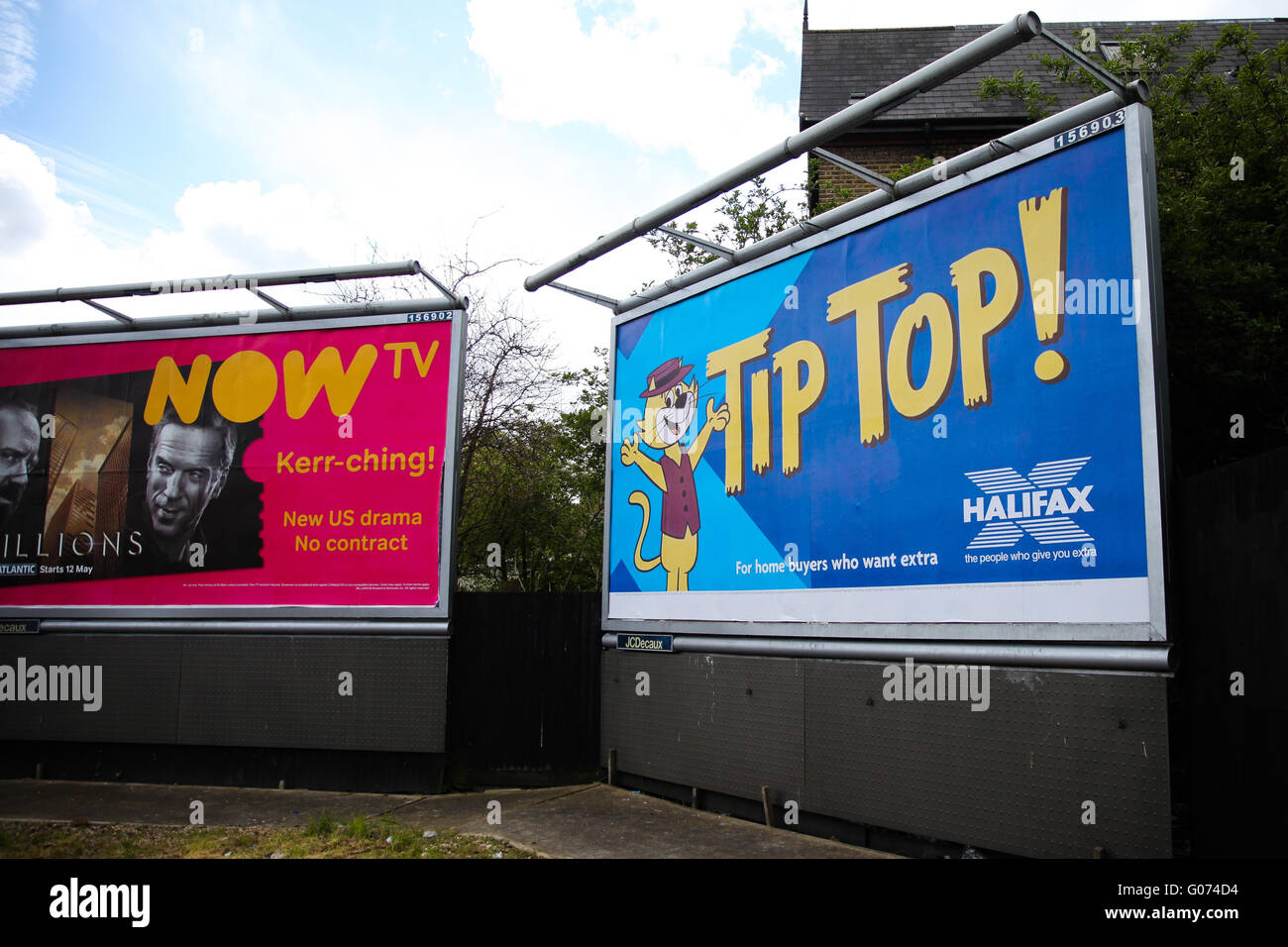 North London, 29 April 2016 - Halifax advert outside Manor House ...