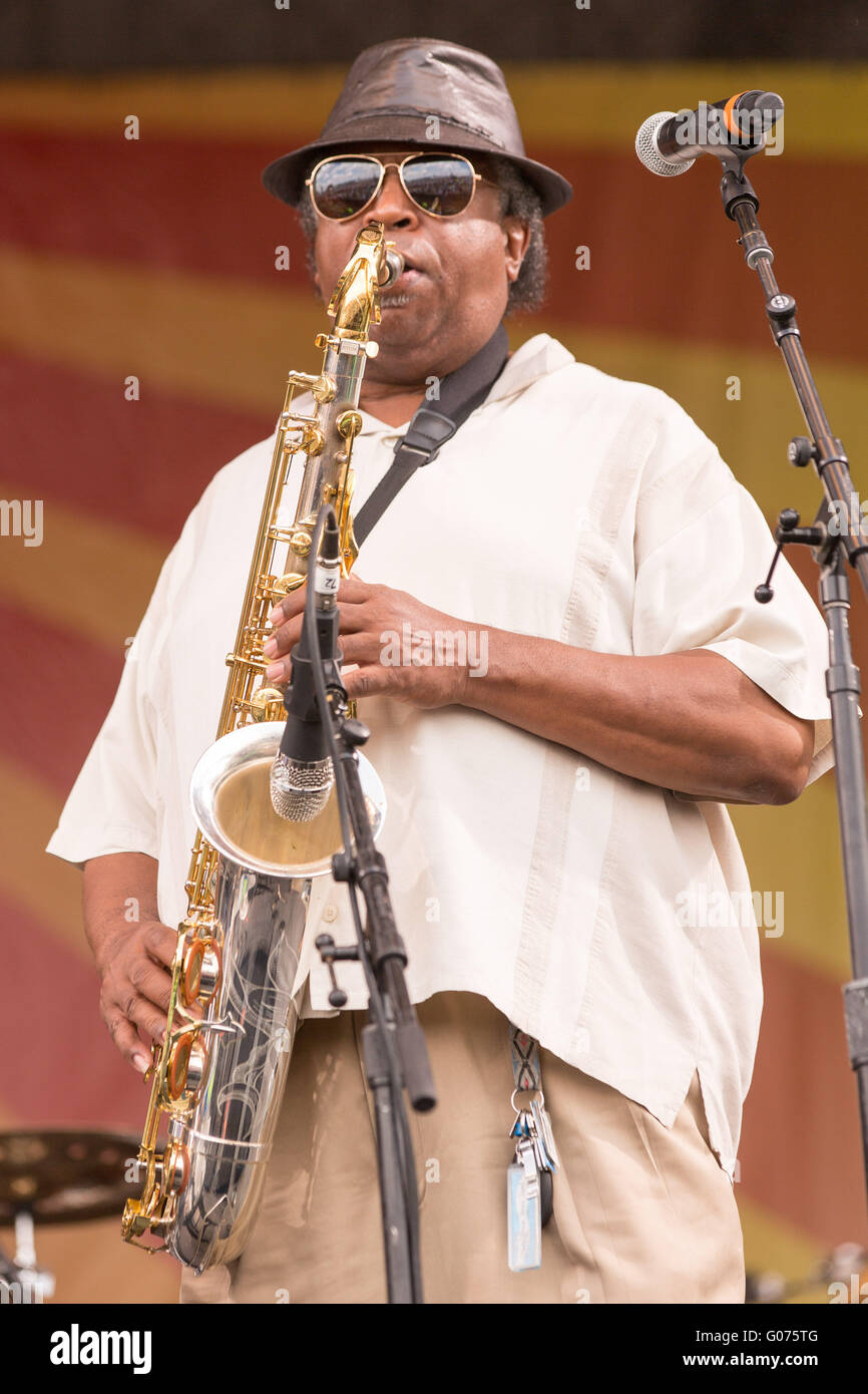 New Orleans, Louisiana, USA. 29th Apr, 2016. Musician KEVIN HARRIS of ...