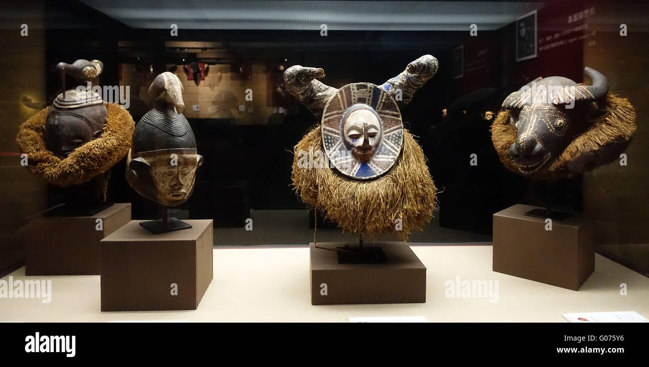 Guangzhou. 29th Apr, 2016. Photo taken on April 29, 2016 shows masks ...