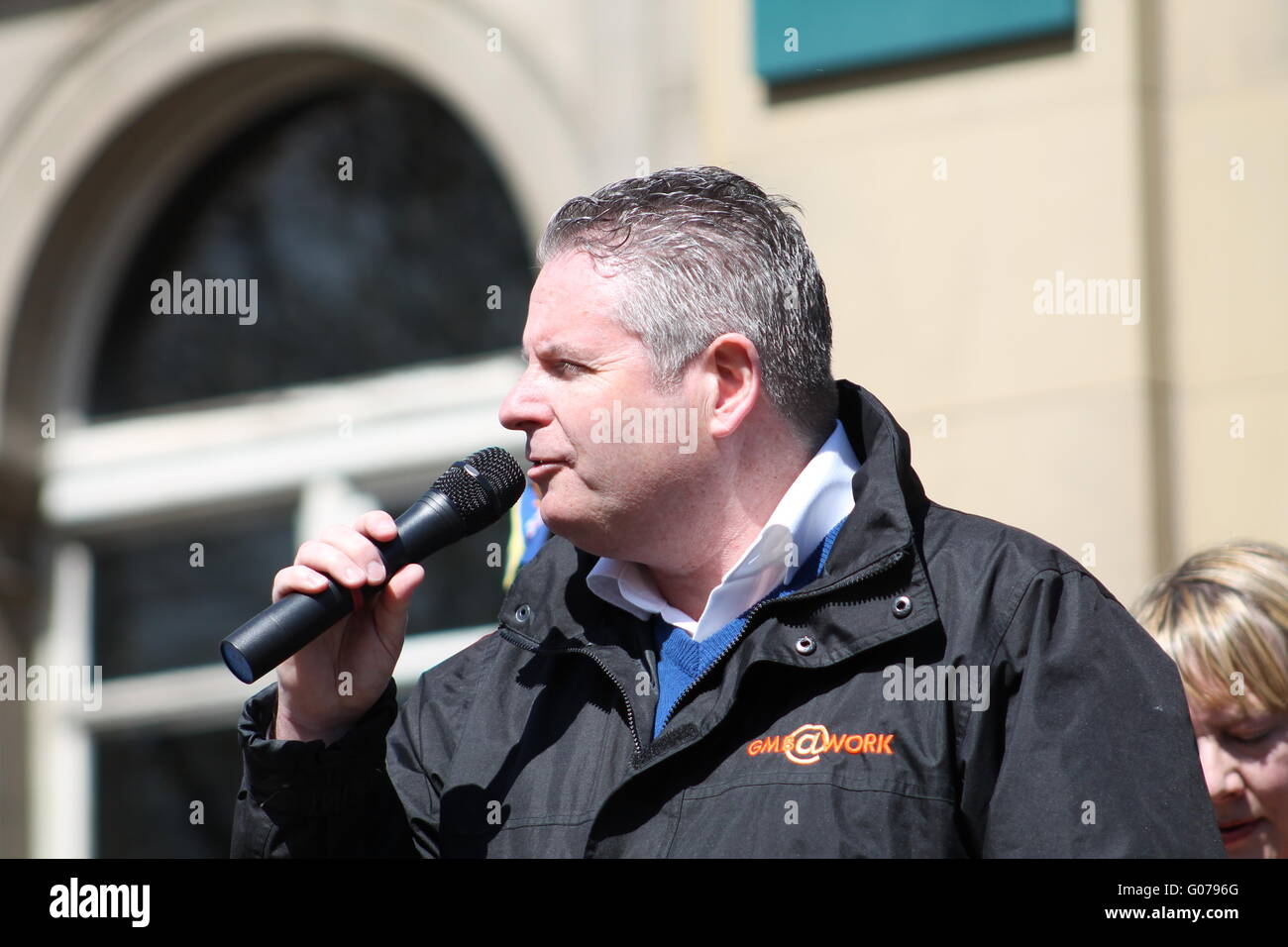 Leeds, UK. 30th April, 2016. Tim Roache, GMB General Secretary, speech ...