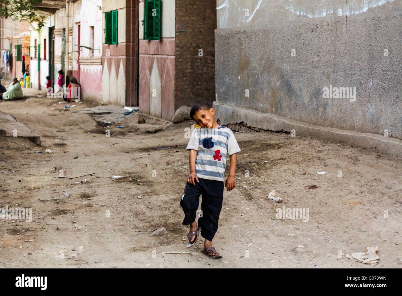 Warraq Island, Giza, Egypt. 30th Apr, 2016. A Boy living on the island ...