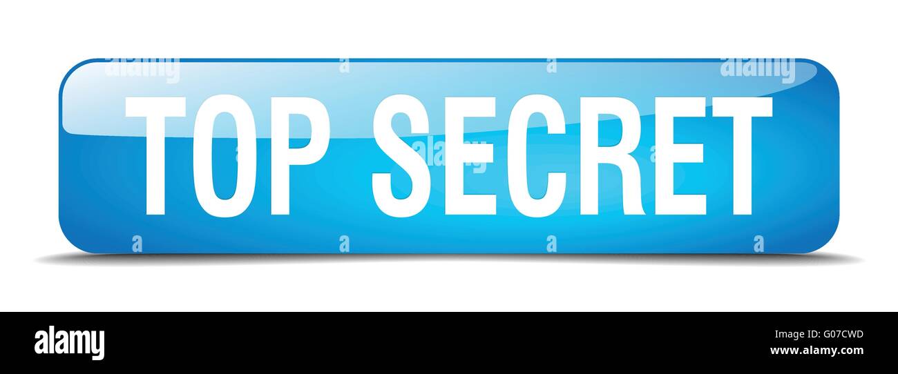top secret blue square 3d realistic isolated web button Stock Vector ...