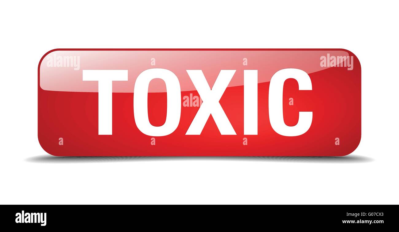 toxic red square 3d realistic isolated web button Stock Vector Image ...