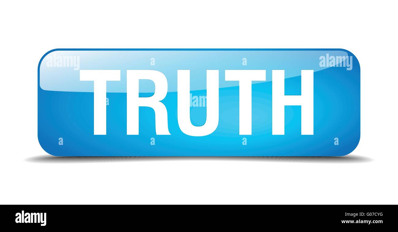 truth blue square 3d realistic isolated web button Stock Vector Image ...
