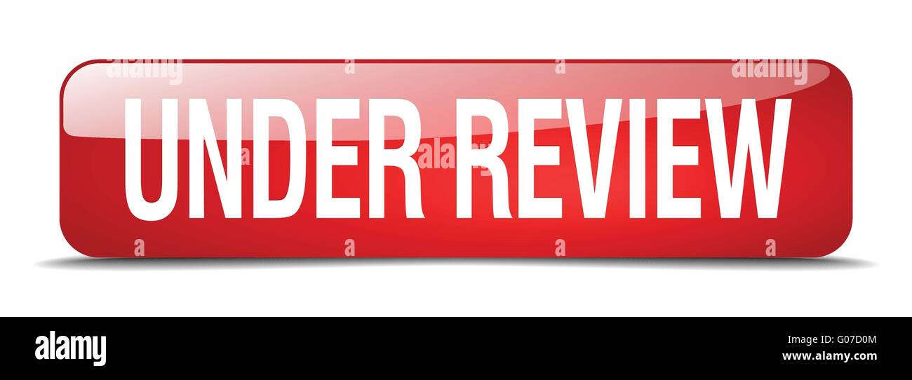under review red square 3d realistic isolated web button Stock Vector ...
