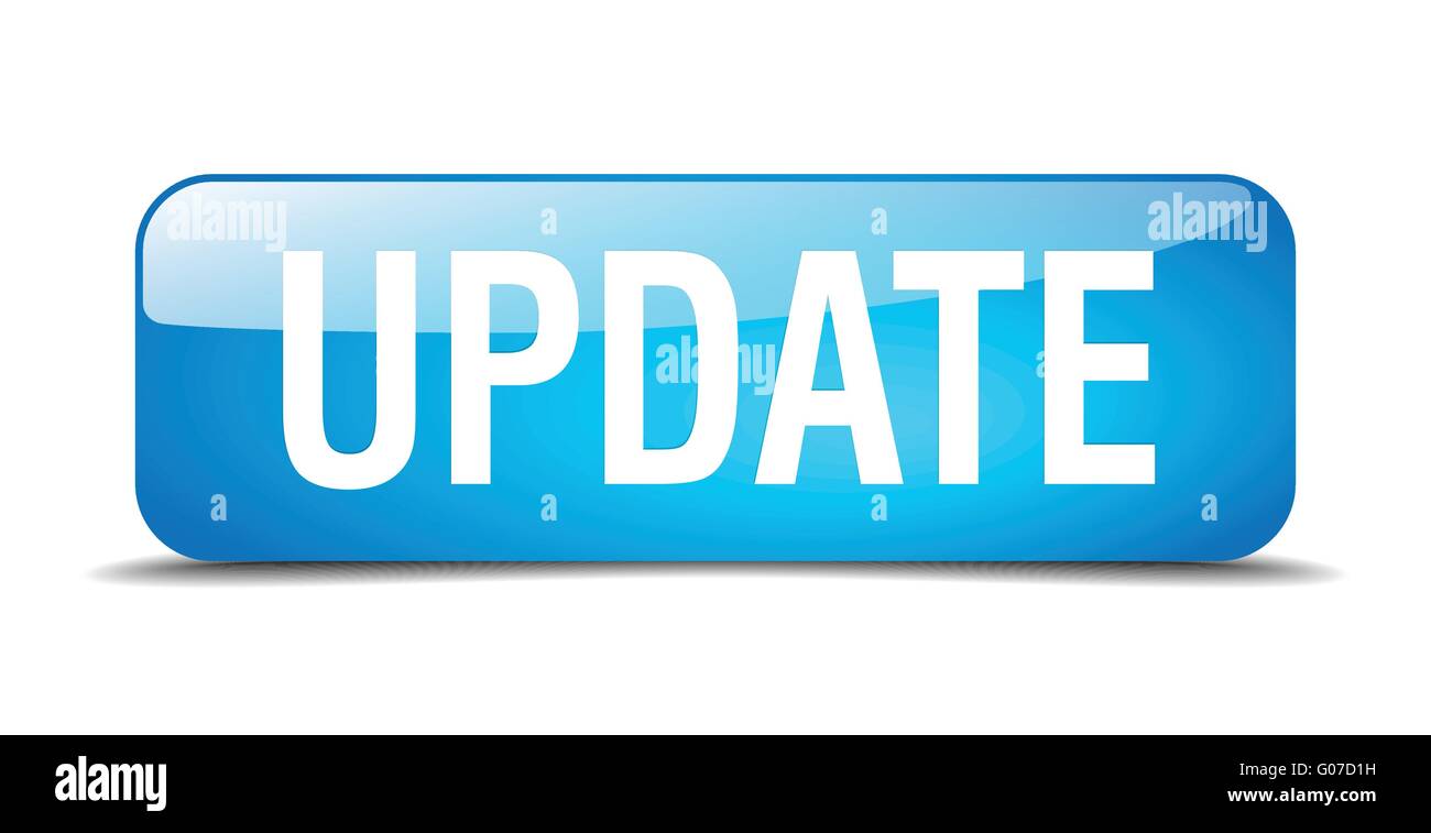 update blue square 3d realistic isolated web button Stock Vector Image ...