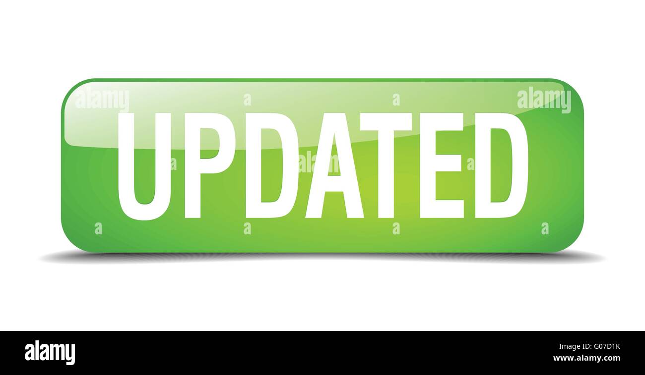 updated green square 3d realistic isolated web button Stock Vector ...