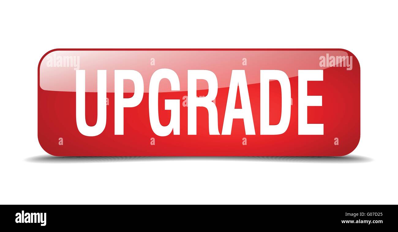 upgrade red square 3d realistic isolated web button Stock Vector Image ...