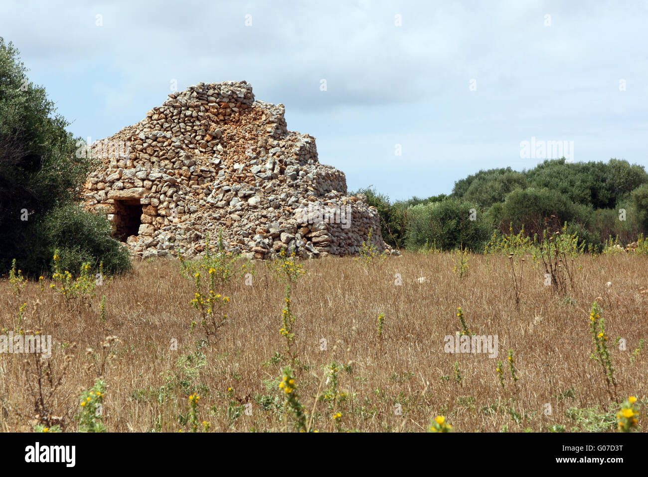 Cairn Pyramid Tumulus Barrow Chamber - Minorca Stock Photo - Alamy