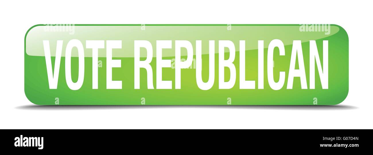 vote republican green square 3d realistic isolated web button Stock ...