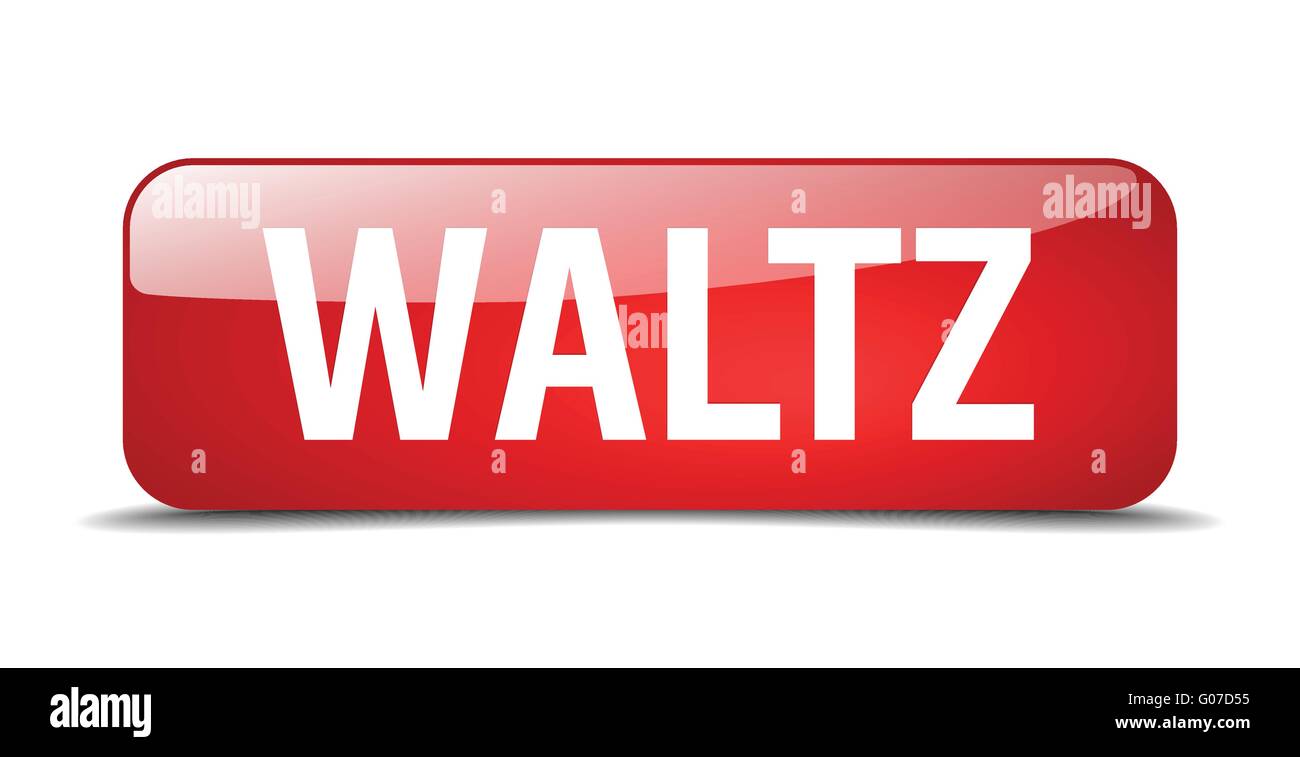 waltz red square 3d realistic isolated web button Stock Vector Image ...