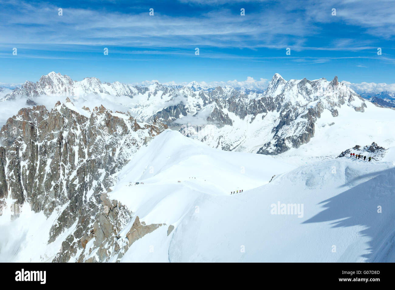 Mont Blanc mountain massif (view from Aiguille du Midi Mount, French ...