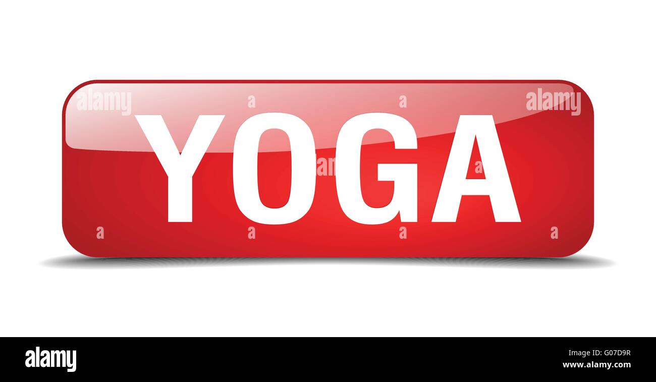 yoga red square 3d realistic isolated web button Stock Vector Image ...