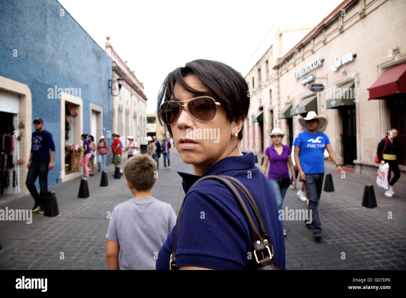 Colorfull street at aguascalientes downtown, mexico Stock Photo - Alamy