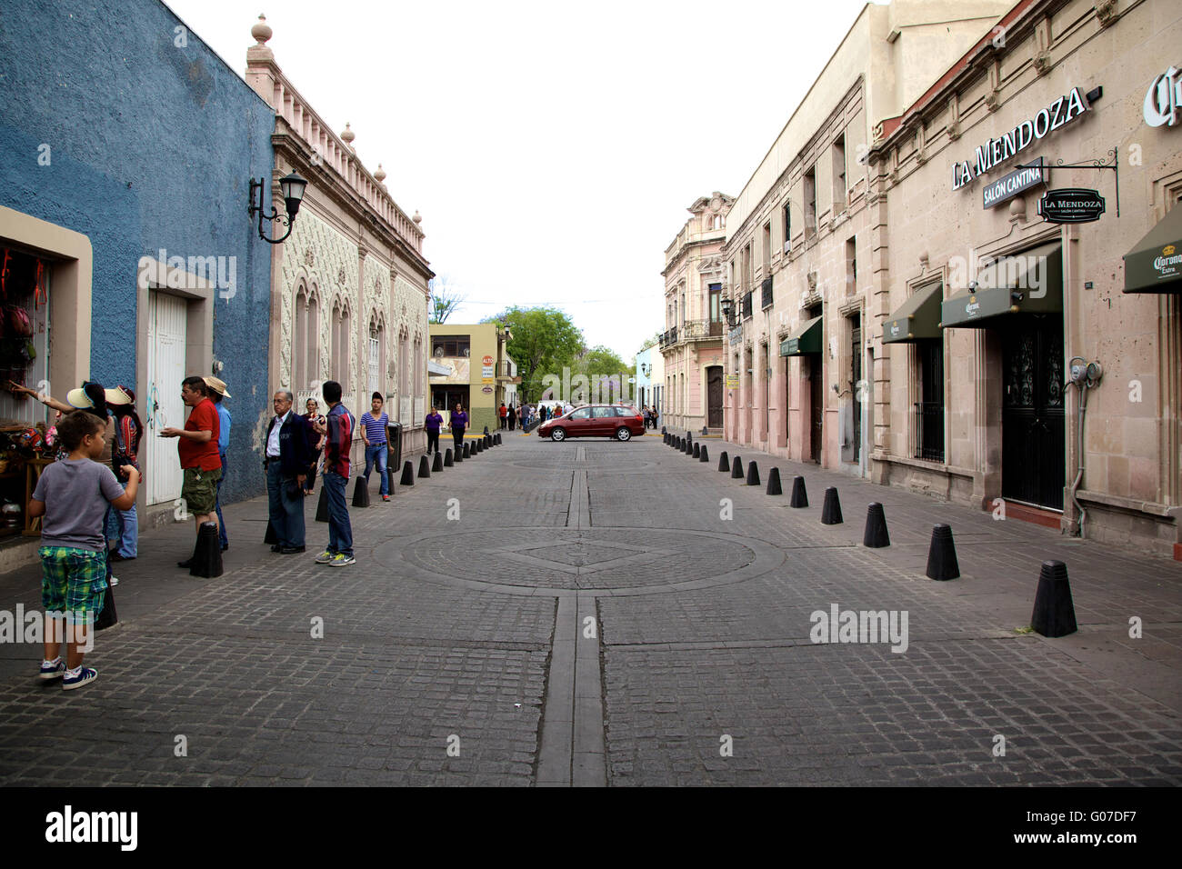 Colorfull street at aguascalientes downtown, mexico Stock Photo - Alamy