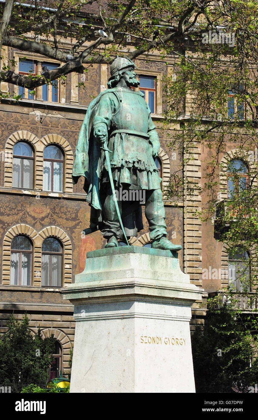 Statue of Szondy Gyorgy, a Hungarian soldier, Kodaly Square (on ...