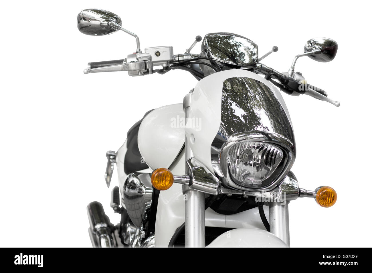 Motorcycle isolated on white background. Motorcycle shoot in front ...