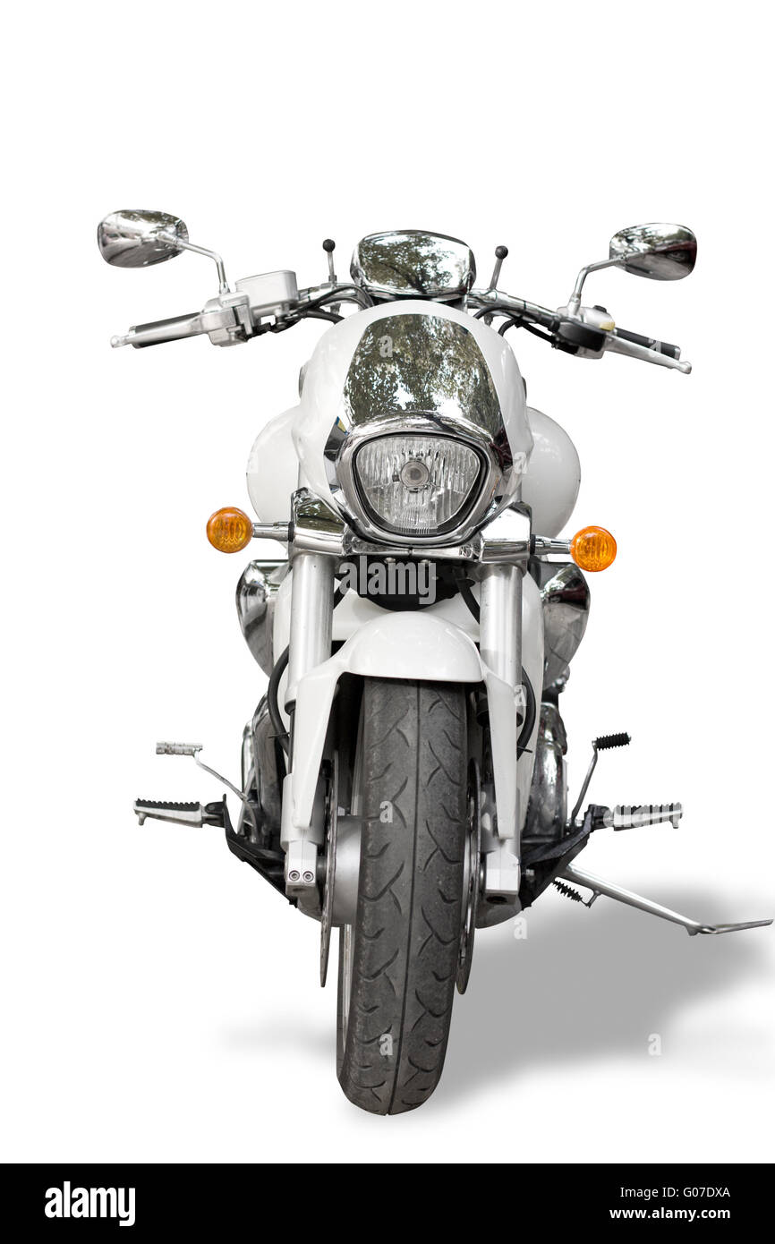 Motorcycle isolated on white background. Motorcycle shoot in front ...