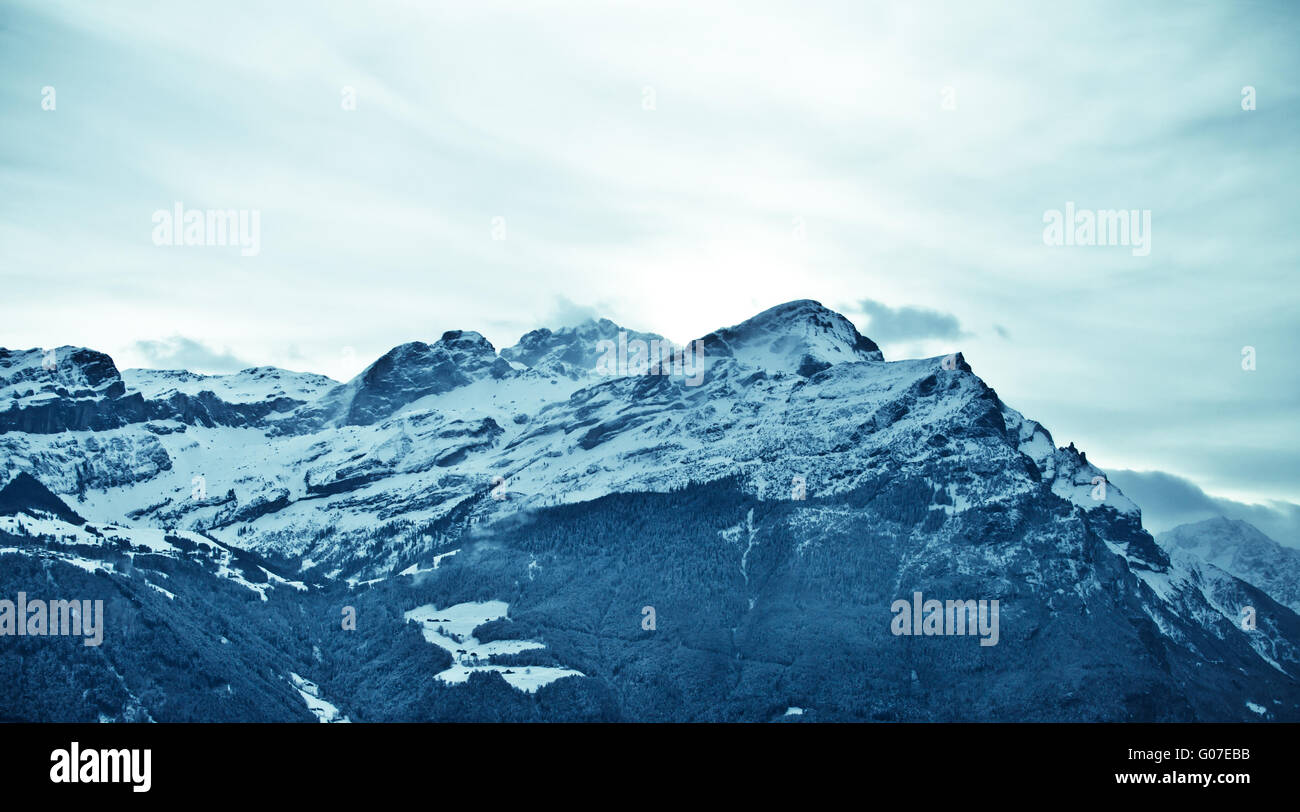 Landscape of the mountains covered with snow Stock Photo - Alamy