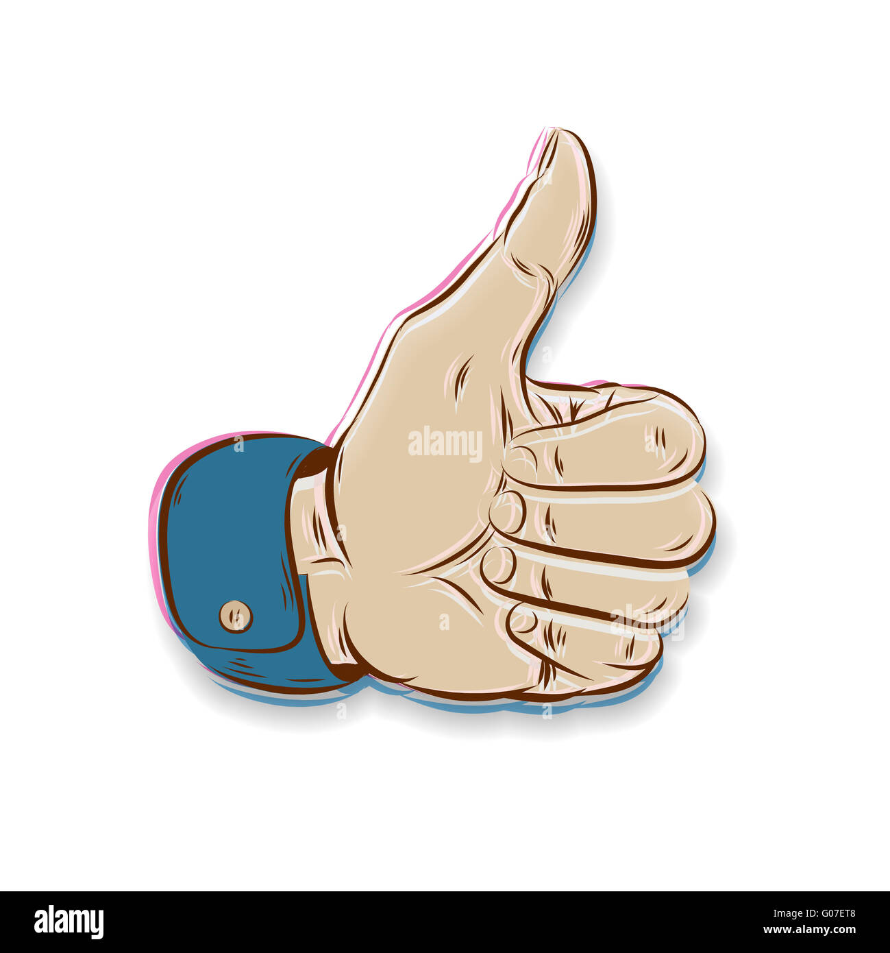 Thumbs Up symbol hand drawn isolated on white Stock Photo - Alamy