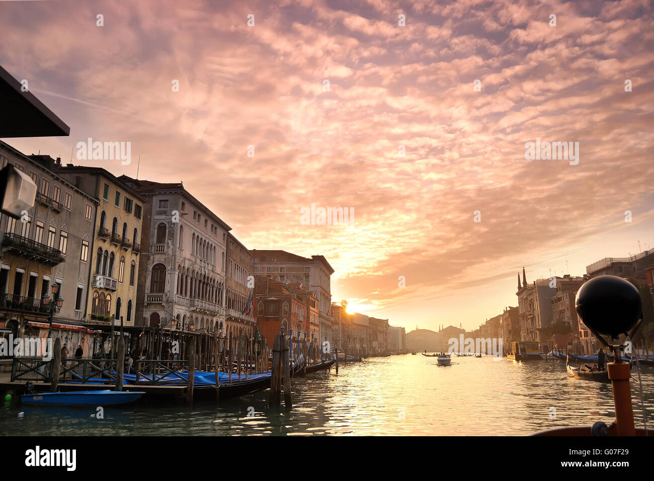 Beautiful sunset in water street Stock Photo - Alamy