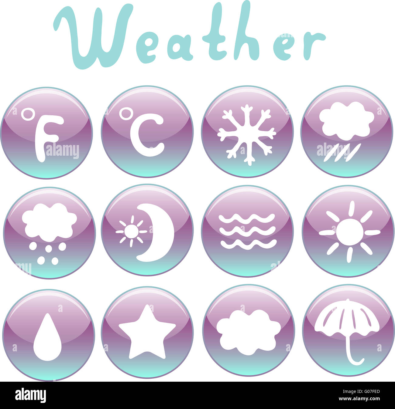 Weather icons set Stock Photo - Alamy
