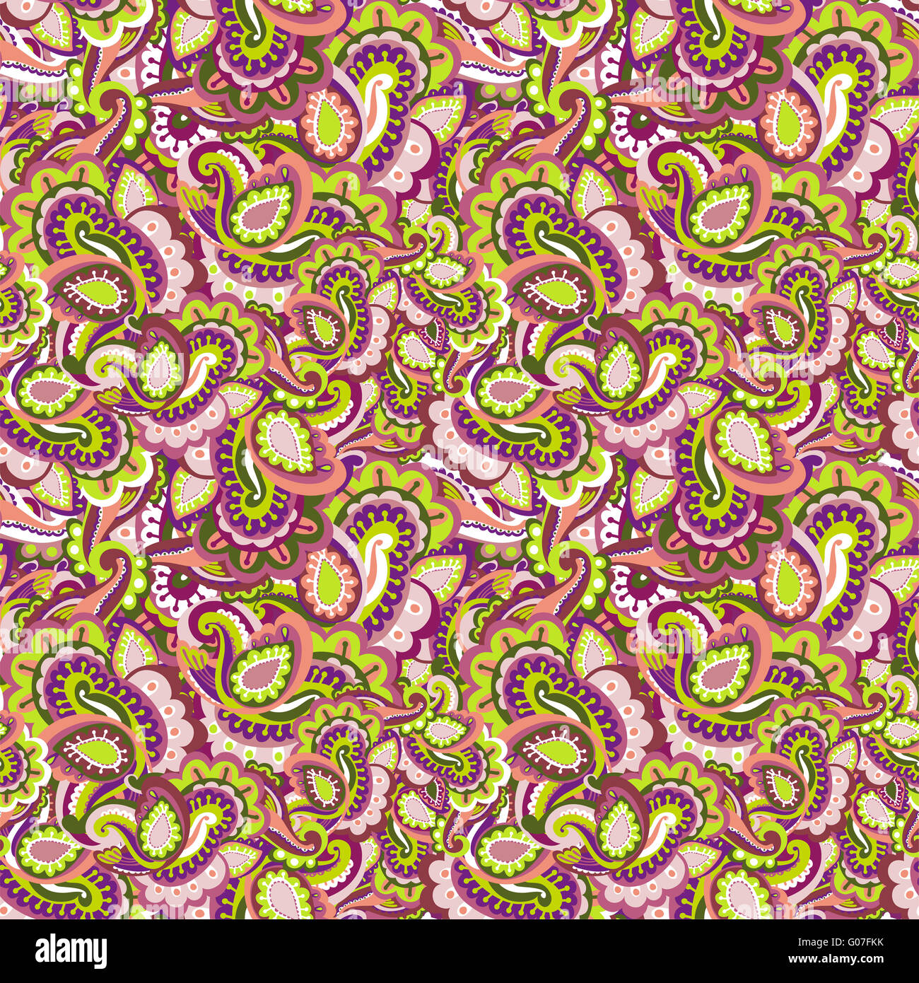 Colourful seamless paisley pattern Stock Photo - Alamy