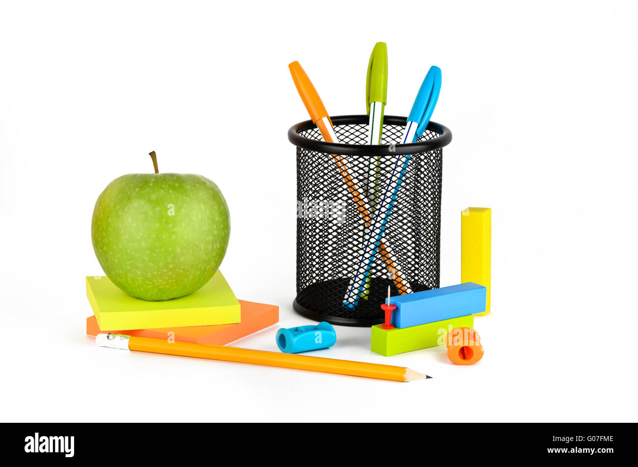 Set school stationery notebook Cut Out Stock Images & Pictures - Alamy