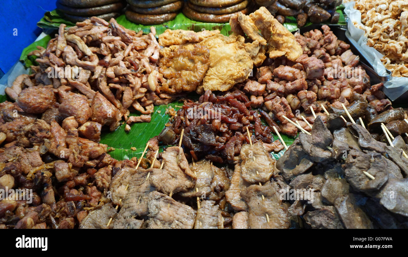 asian street food withfresh grilled meat Stock Photo - Alamy