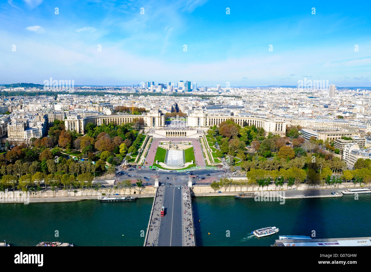la defence in paris france view from top of Eiffel Stock Photo - Alamy