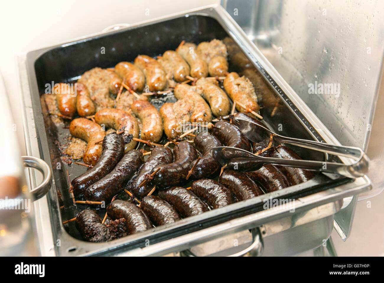 The traditional European delicacy - sausage and black pudding Stock ...