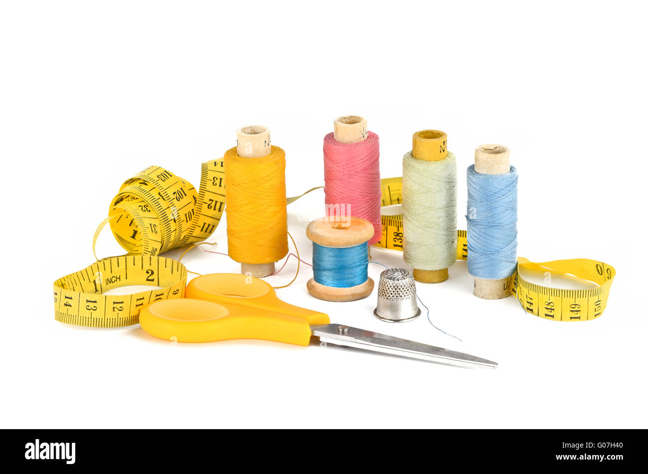 Set of red thread Cut Out Stock Images & Pictures - Alamy